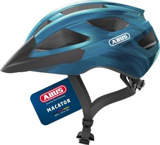 ABUS Rennradhelm Macator - sportiver Fahrradhelm f&uuml;r Einsteiger - auch f&uuml;r Zopftr&auml;ger/-innen - f&uuml;r Damen und Herren - Blau, Gr&ouml;&szlig;e L