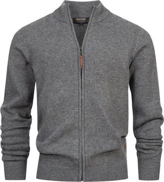 Indicode Strickjacke Herren INMargous Cardigan Herrenstrickjacke Moderne Strickjacke mit Rei&szlig;verschluss und Stehkragen