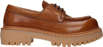 Prada Femmes Derby Marron/Cuir Cognac