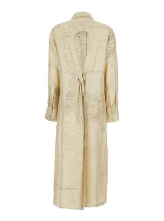 R&oacute;he Womens Dress With Cut-Out Back White Silk