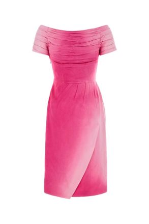 Prada Off-Shoulder Duchesse Dress - Pink