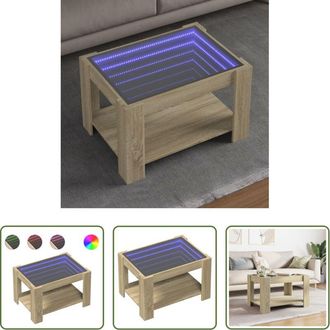 vidaXL vidaXL Sonoma Eiche Couchtisch - LED-Couchtisch Sonoma Eiche 73x53x45 cm Holzwerkstoff