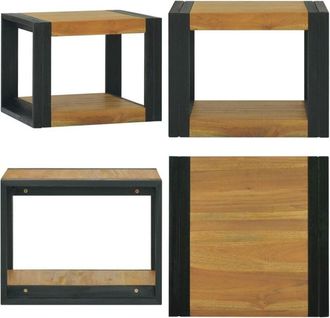 vidaXL Wand-Badregal 45x45x35 cm Massivholz Teak - Badezimmermöbel - Holzschrank - Wandregal - Teakholzmöbel - Badezimmeraufbewahrung - Home & Living