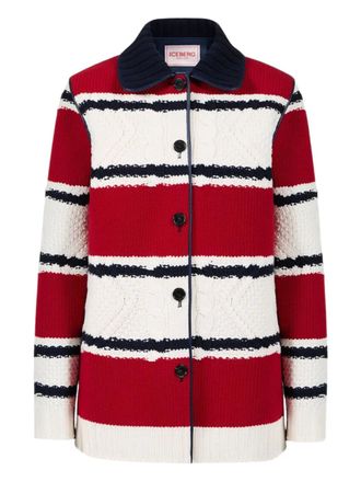 Iceberg manteau ray&eacute; - Rouge