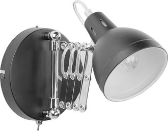 Beliani Moderne Wandleuchte in Schwarz mit flexiblem Arm Harrington