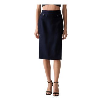 Elisabetta Franchi Jupe en laine - Femme - Jupes - Bleu - Taille: 38 FR