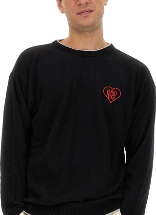 Family Fir$t Milano Logo Cashmere Blend Sweater - Black