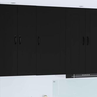 vidaXL vidaXL Armoire de cuisine avec stockage Kalmar Noir 50 x 31 x 100 cm