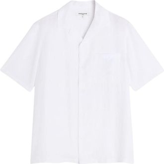 Maison Kitsun&eacute; Homme, Chemises, Blanc, Taille: M Chemise de Plage en Lin