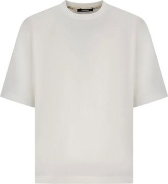 Jacquemus Homme, Tops, Blanc, Taille: XL Le T-shirt Rond Carr&eacute;