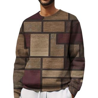 Generic Pull Homme Sans Capuche Pull Tricot&eacute; avec Col Rond Imprim&eacute; Pull Transition Imprim&eacute; T-shirt &agrave; Manches Longues Tendance Hauts Loisirs Col Rond Sweat-shi