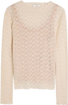Vince lace long-sleeve top - Nude