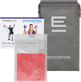 Theraband Thera-Band original &Uuml;bungsband + &Uuml;bungsbuch gratis color: red