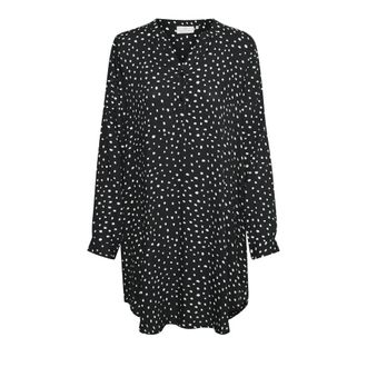 Kaffe Kleid Schwarz / Kreide Punkte - - Dresses - Damen - Schwarzk - M