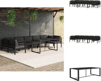 vidaXL 8-tlg. Garten-Lounge-Set mit Kissen Aluminium Anthrazit - Gartensessel - Lounge Set - Gartenmöbel - Alu Möbel - Anthrazit