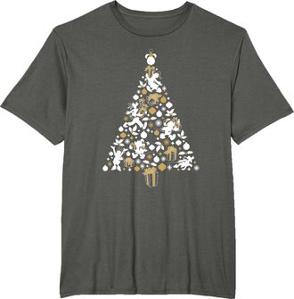 Disney Mickey & Friends White Gold Christmas Tree Holiday T-Shirt