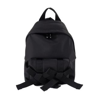 Simone Rocha Womens Bow Front Backpack Black Nylon