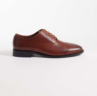Asos Chaussures Oxford pointure large en cuir &agrave; bout renforc&eacute; - Fauve-Brown