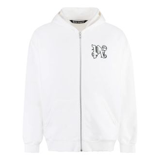 Palm Angels Full Zip Hoodie - - Sweatshirts & Hoodies - Herren - Wei&szlig; - L