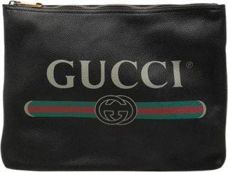 Gucci Pre-owned Sac bandouli&egrave;re en cuir imprim&eacute; - Femme - Pre-owned - Noir - Taille: ONE Size
