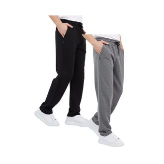 Comeor Herren Jogginghose Baumwolle Sweathose - Lange Sport Hose - Jogger Trainingshose, Schwarz, Dunkelgrau, Grau - M