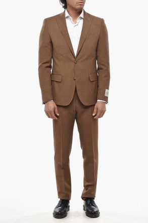 Corneliani CC COLLECTION Zweiknopf-Anzug aus Wolle und Mohair im Ripstop-Karo Corneliani