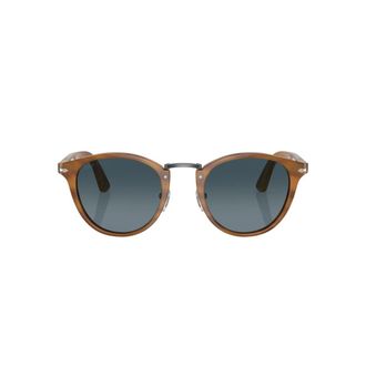 Persol Gestreifte Braune Polarisierte Sonnenbrille - - Accessories - Herren - Braun - 49 MM