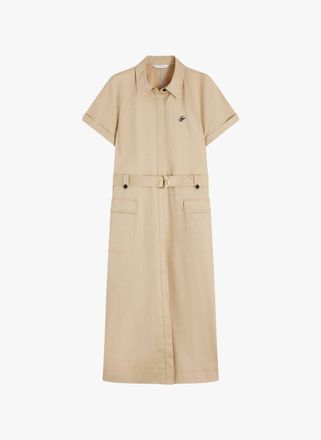 Tommy Hilfiger Robe chemise ceintur&eacute;e en coton m&eacute;lang&eacute;