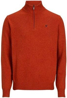 Hackett Pull droit col montant zipp&eacute; en laine
