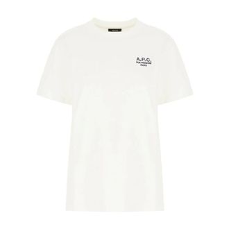 A.P.C. A.p.c., Homme, Tops, Blanc, Taille: M T-shirt &agrave; logo brod&eacute; - Blanc