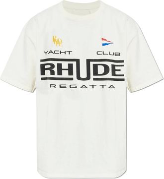 Rhude Homme, Tops, Beige, Taille: XL T-Shirt Imprim&eacute;