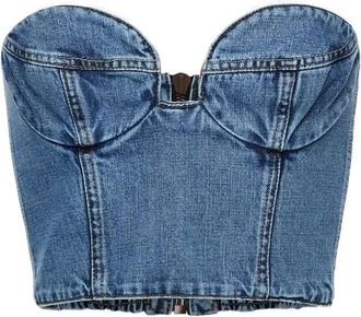 Magda Butrym zip denim tank top - Blau