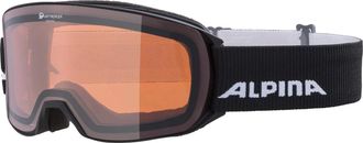 Alpina NAKISKA Q - verspiegelte, kontrastverstärkende & polarisierte OTG Skibrille mit 100% UV-Schutz für Erwachsene - black matt - one size