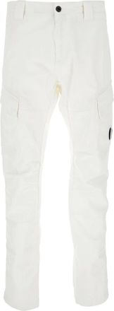 C.P. Company C.p. Company, Homme, Pantalons, Blanc, Taille: XL Pantalon Cargo avec Motif de Lentille