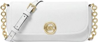 Michael Kors Femme, Sacs, Blanc, Taille: ONE Size Sac bandouli&egrave;re &agrave; plaque logo