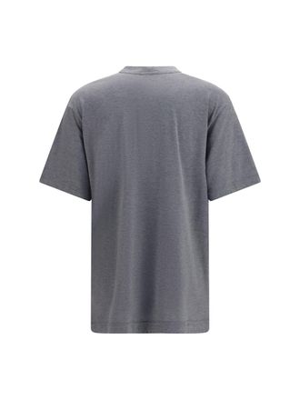 Gucci Womens Cotton And Silk Jersey Printed T-Shirt Grey Melange-Mc Cotton; T-Shirts Melange/mc Polos