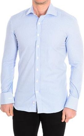 Café Coton Chemise Homme Manches Longues col Revers Fermeture boutonnée THYM3