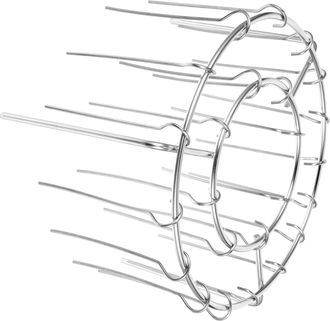 Pretyzoom Spießhalter für Heißluftfritteuse Teiliges BBQ Grillzubehör mit Vertikalem Rundspießständer Rostfrei Einfach zu Reinigen Gleichmäßige Hitzeverteilung 