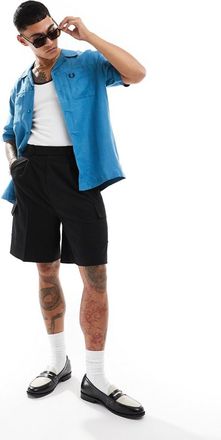 Fred Perry Chemise en lin - Bleu