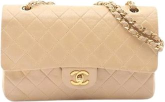 Chanel Sac bandouli&egrave;re matelass&eacute; en cuir dagneau Pre-owned - Femme - Pre-owned - Beige - Taille: ONE Size