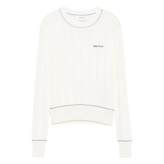 Alexander McQueen Rundhals-Pullover - - Knitwear - Damen - Wei&szlig; - S