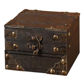 Generic Aufbewahrungsbox aus Holz | Vintage Schatzverschlussbox, Retro-Speicher-Organizer | Schatzkiste für Büro, Home Organizer, Geschenk für die Aufbewahrun