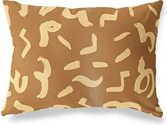 Bonamaison Le Jardin du Lin Kissen Zierkissenbezug Brauntöne Kissenbezug, Weich Bequem, Für Zuhause Autos Büro Sofa Wohnzimmer Couch Schlafzimmer Dekor, 35x50 Cm