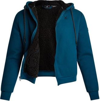 Spyder Sweat à Capuche en Tricot gaufré avec Fermeture éclair intégrale et Doublure Sherpa pour Homme - Veste légère et Confortable pour Homme (S-XXL), Bleu 