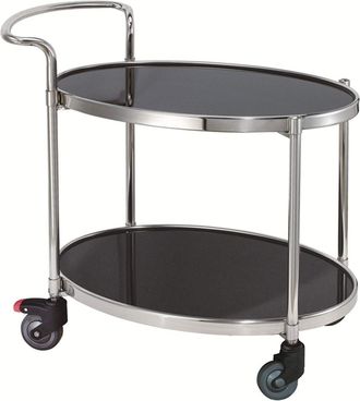 Generic Küchenwagen, Rollwagen aus Edelstahl mit 2 Ebenen - Mobiler Aufbewahrungswagen für Küche und Bad, vielseitiger Mehrzweckwagen für den Heim- und Hotelg