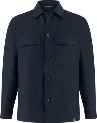Boggi Milano Homme, Vestes, Bleu, Taille: L Link Shirt Jacket