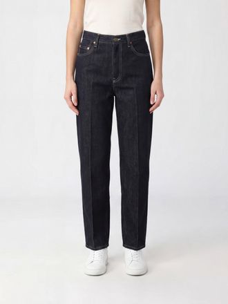 Fabiana Filippi Jean droit taille haute en denim de coton avec monile