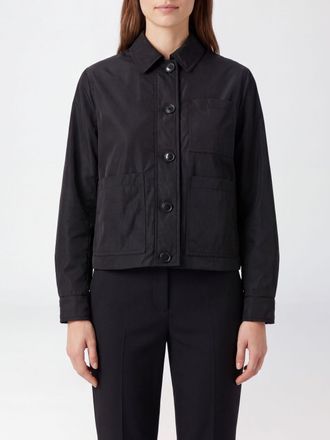 Aspesi Hemdjacke aus schwarzem Polyester mit aufgesetzten Taschen