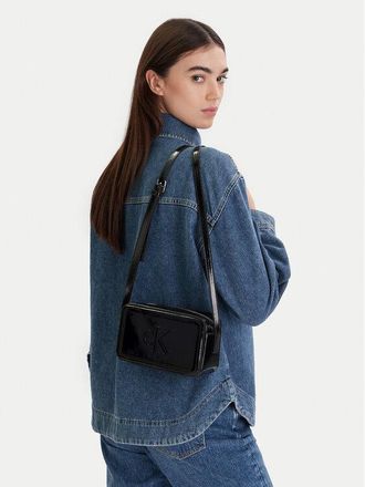 Calvin Klein Handtasche Bold Ck Metallic Camera Bag LV04F3331G Schwarz