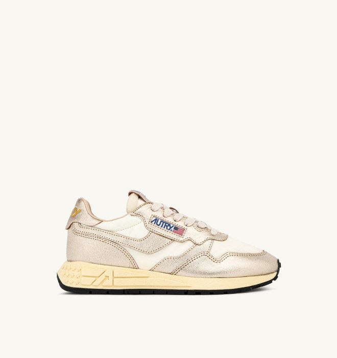 SNEAKERS REELWIND AUS NYLON UND LEDER IN METALLIC-GOLD